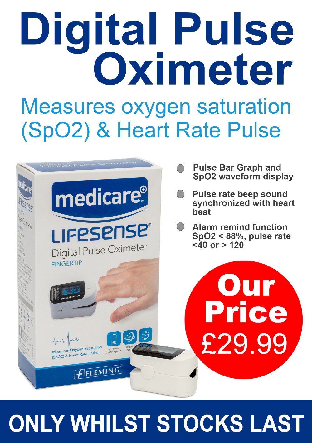 Now in Stock - Medicare Lifesense Infrared Digital Pulse Oximeter ...
